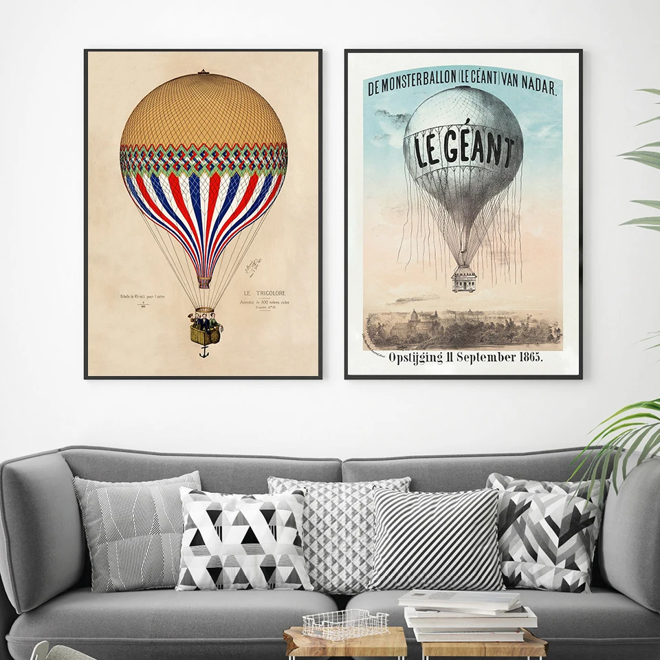 Vintage Hot Air Balloon Posters