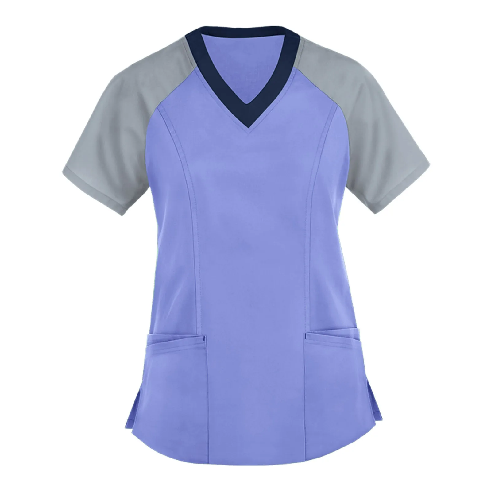 Nursing-Scrubs-T-shirt-Scrubs-Uniforms-Women-Short-Sleeve-V-Neck ...