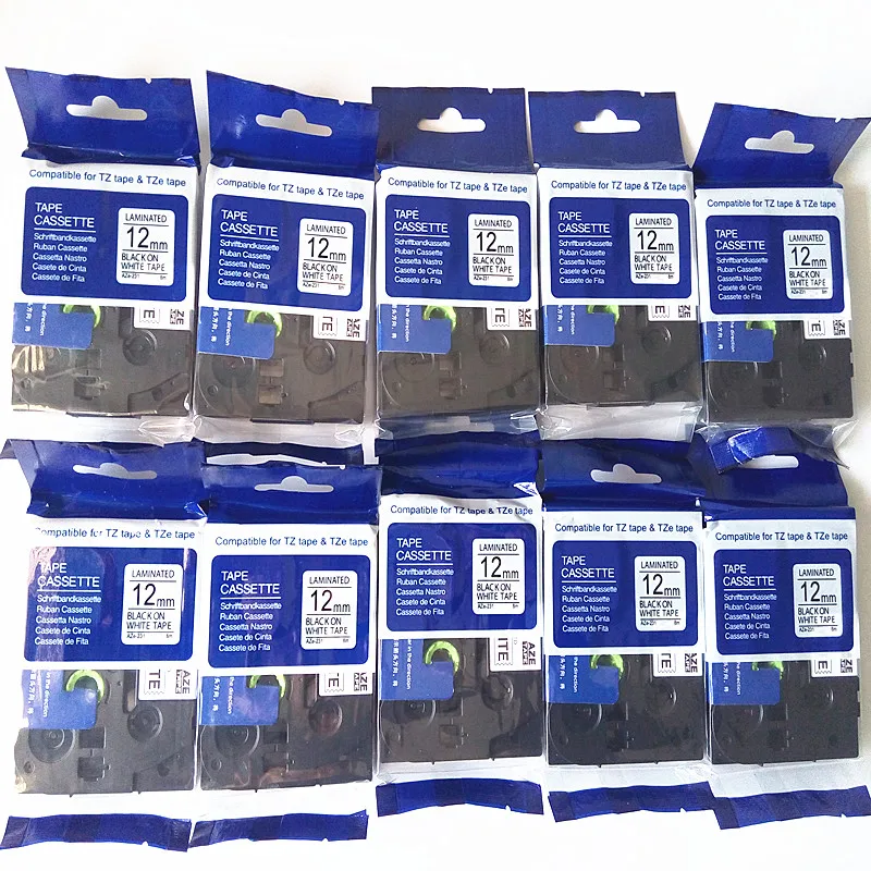 100 Roll/lot P Touch Tape Label Maker Ink Ribbon Aze-231 Label Box ...