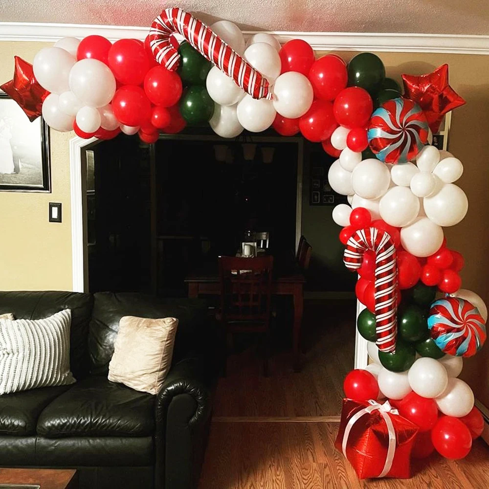 Christmas-Balloons-Garland-Red-Green-Balloon-Arch-Star-Gift-Box-Cube ...