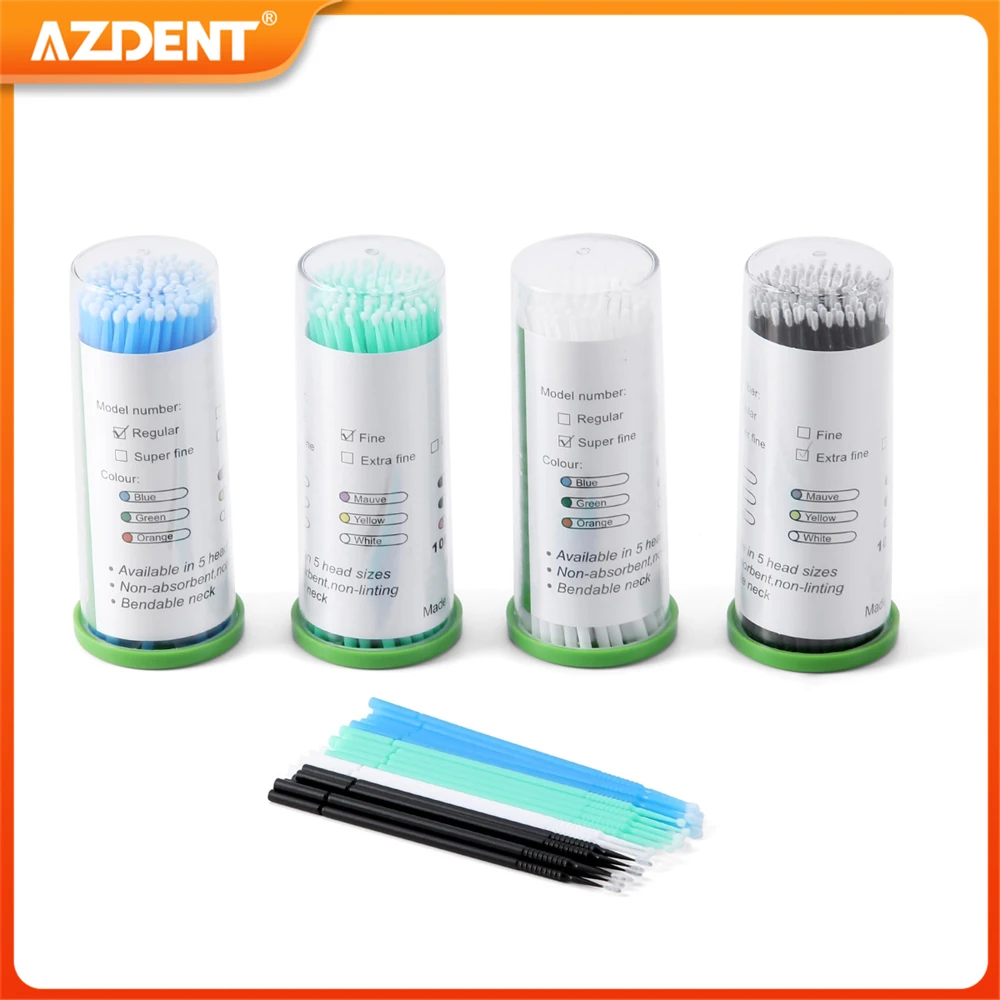 Dental Microbrush 100 Disposable Applicator Tips - Bendable, For ...