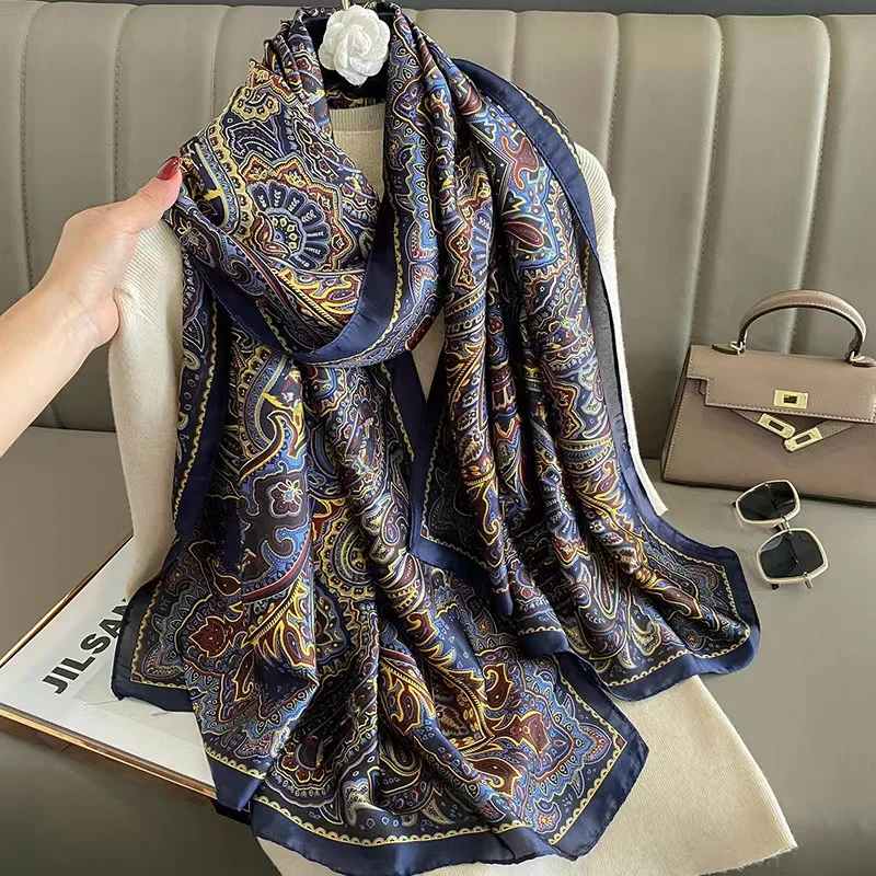 Fashion Silk Women Large Scarf | Women Large Print Scarf | Womens ...