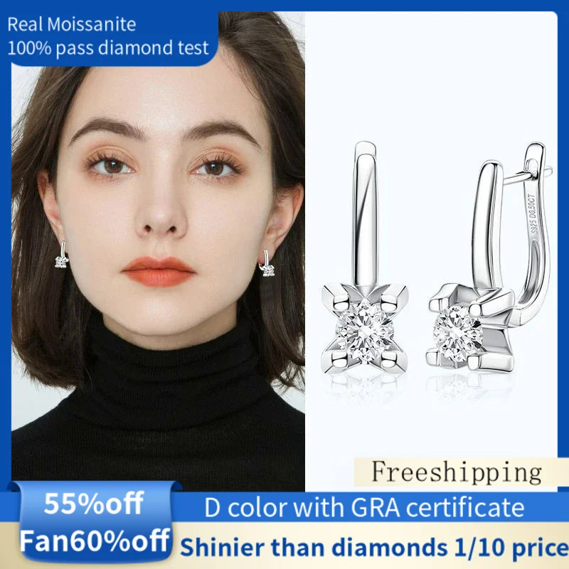 Real-Moissanite-Earrings-Luxury-Diamond-Earrings-Women-s-Silver-Earrings-s925-100-Pass-the ...