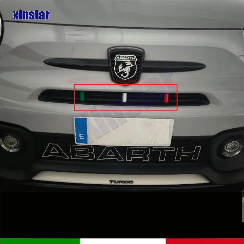 Car-Front-Bumper-Vinyl-Sticker-Decal-Stripes-For-Fiat-500-Abarth-Sport ...