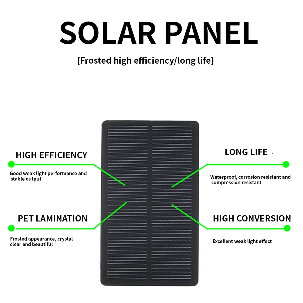 1W 5V Solar Panel Monocrystalline Silicon Solar Laminate DIY Power ...