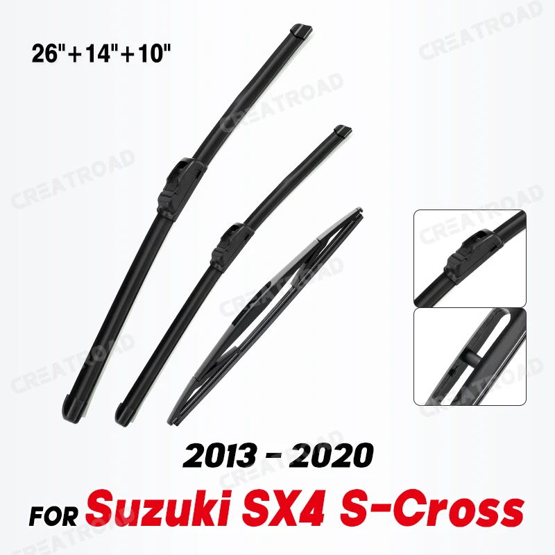 Wiper Front & Rear Wiper Blades Set Kit For Suzuki SX4 S-Cross 2013 ...