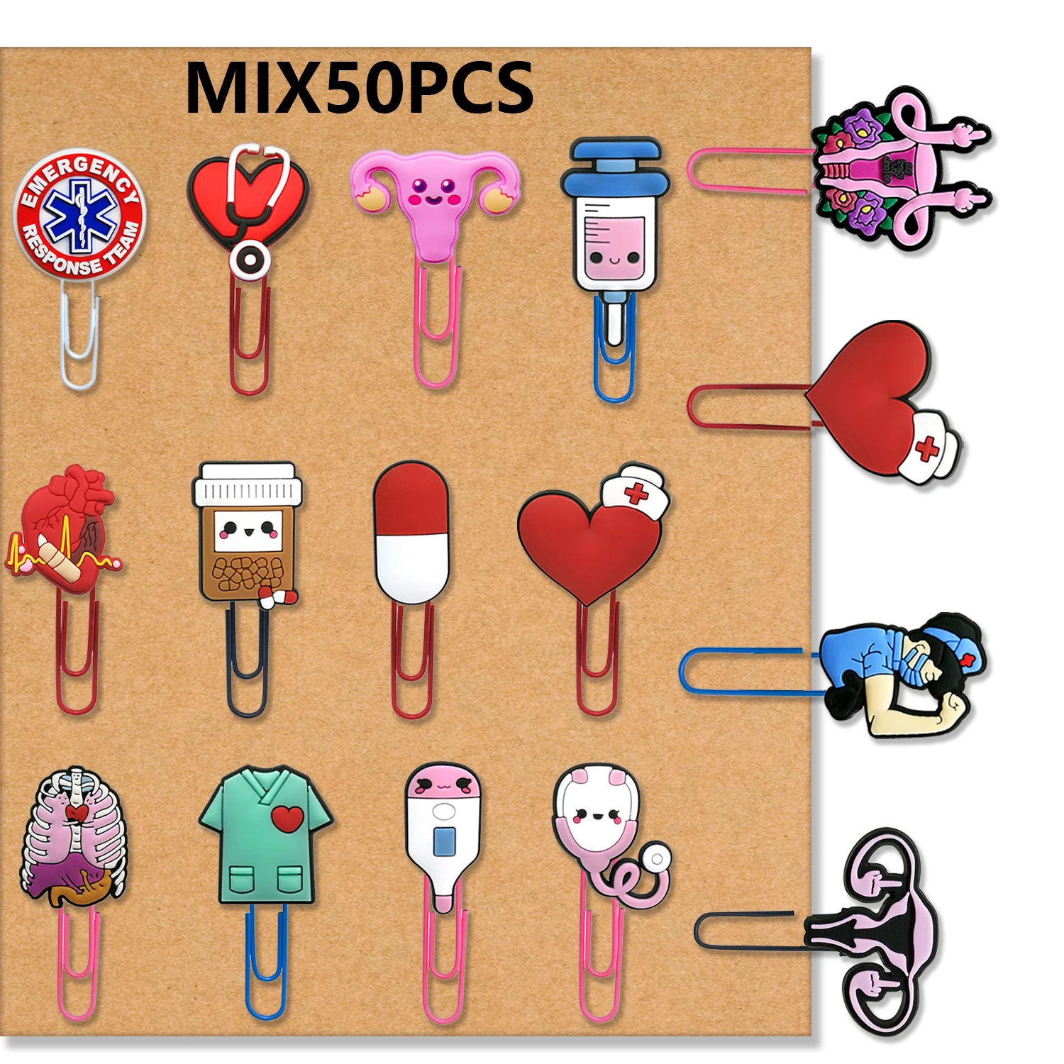 50pcs-Medical-Style-PVC-Bookmarks-Stethoscope-Book-Accessories-Teacher ...