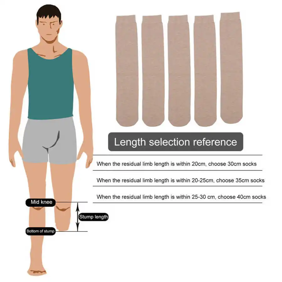 5Pcs-Elastic-Prosthetic-Socks-Cotton-Residual-Limb-Stump-Socks-Anti ...