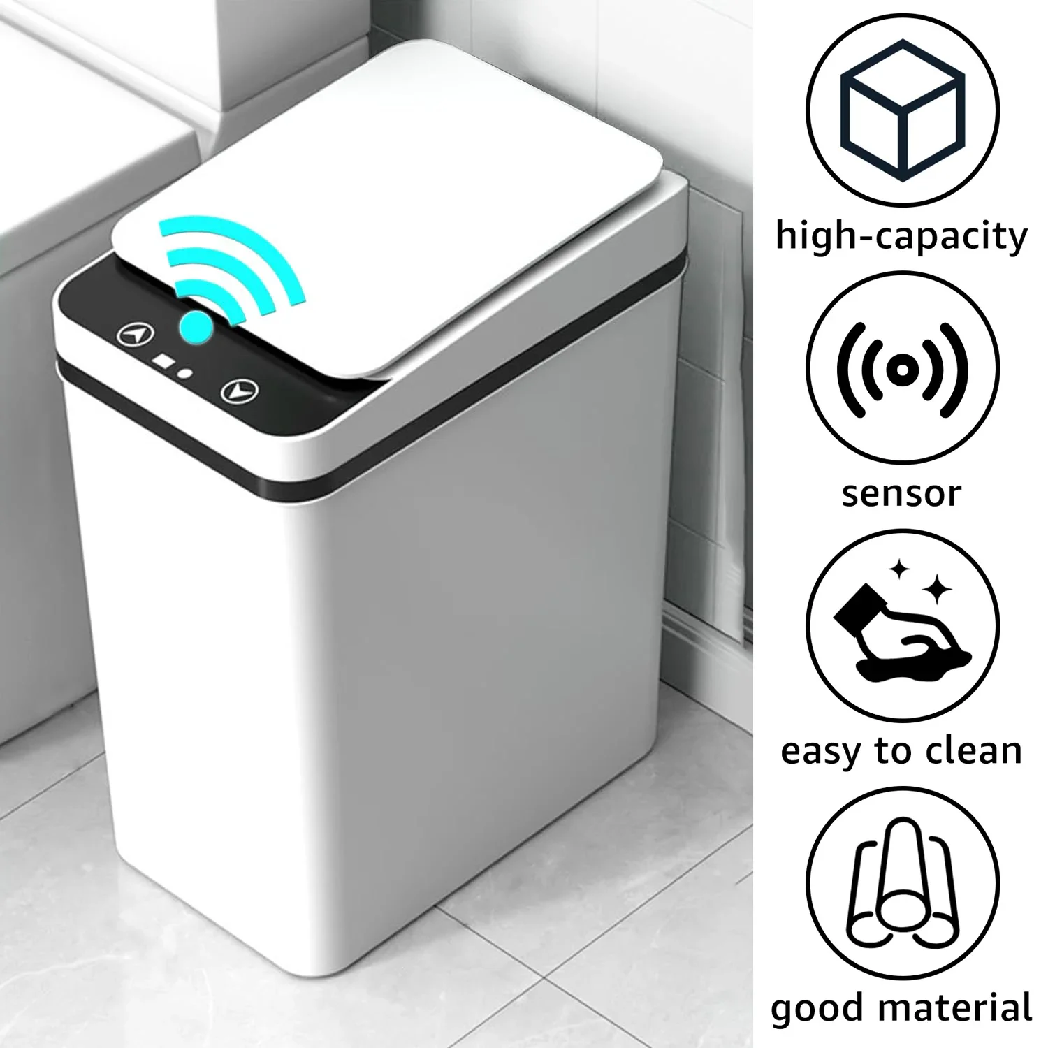 Automatic Sensor Trash Can 12L Touchless Infrared Motion Sensor Smart ...