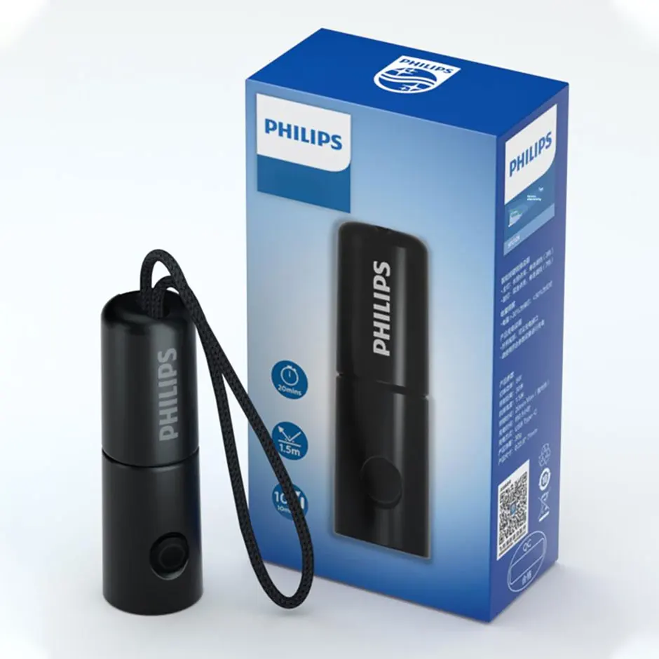 Philips edc lanterna portátil com luz de sinal vermelho azul 7 modos ...