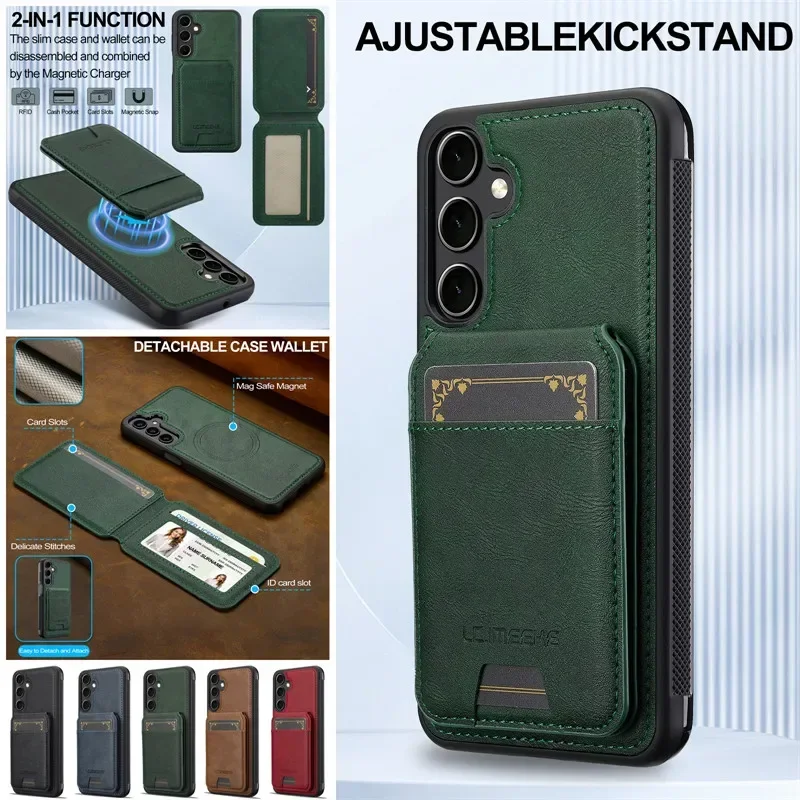 Premium Magsafe Magnetic Flip Leather Wallet Phone Case with Card ...