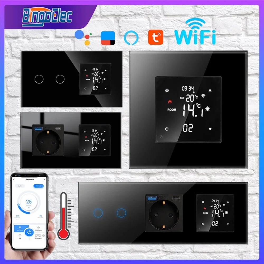 WIFI-Smart-Thermostat-with-Light-Switch-and-LCD-Touch-Screen-Wall ...