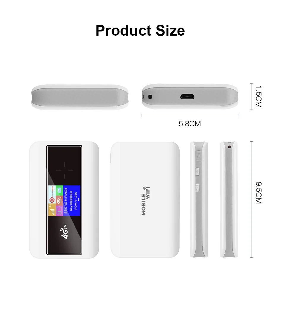 4G SIM card wifi router color LCD display lte modem Sim Card pocket ...