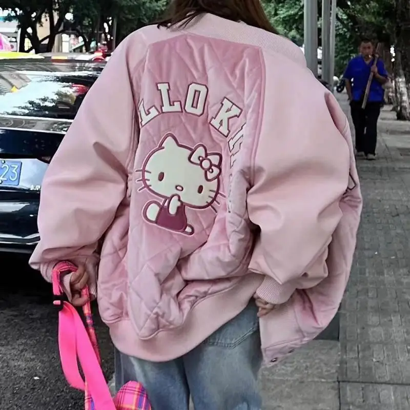 Sanrio-Chaqueta-de-algod-n-con-bordado-de-Hello-Kitty-uniforme-de-b ...