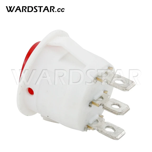 5Db Kcd1 Kerek Hajó Rocker Kapcsoló Piros/Fekete/Fehér 3/4Pin Be-On-Off ...