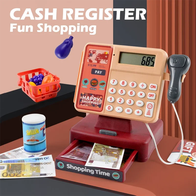 Supermarket Cash Register Simulation Electric Pretend Play House Toy ...