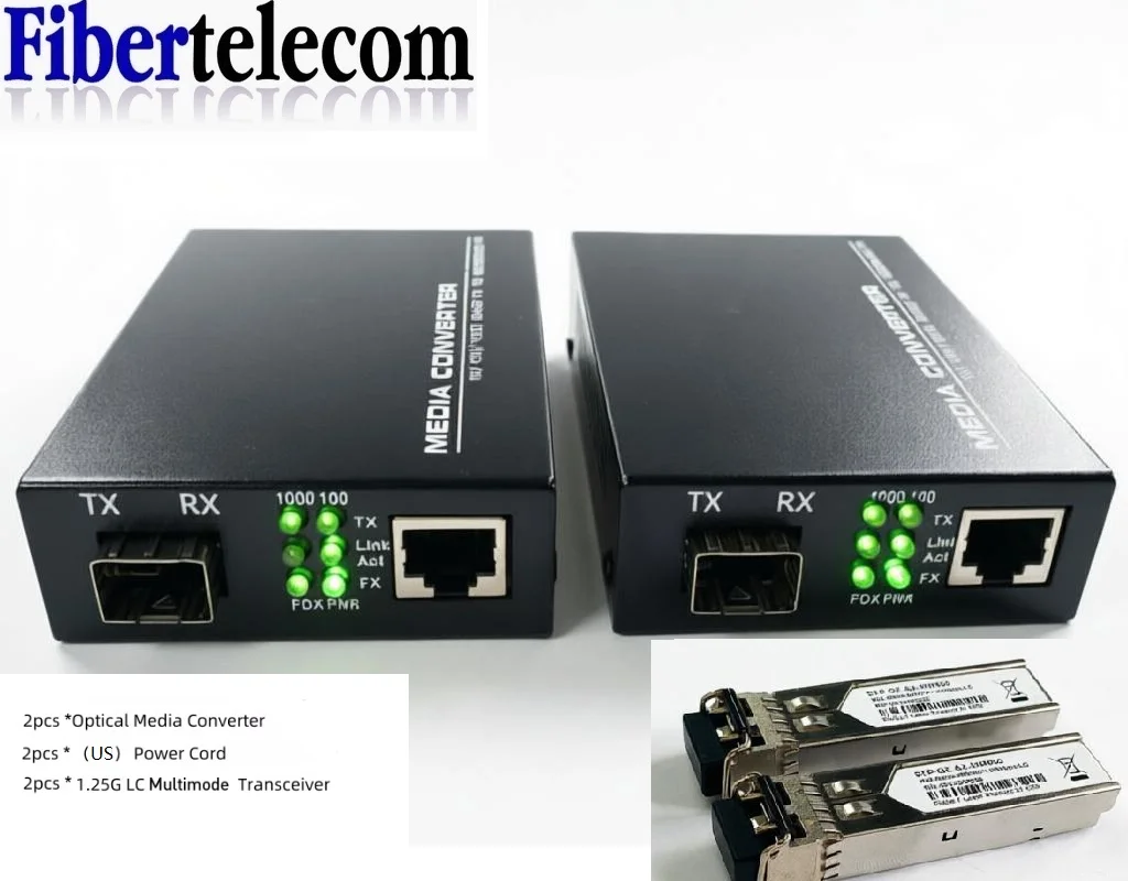 Módulo multimodo Gigabit SFP LC, convertidor de medios Ethernet de ...