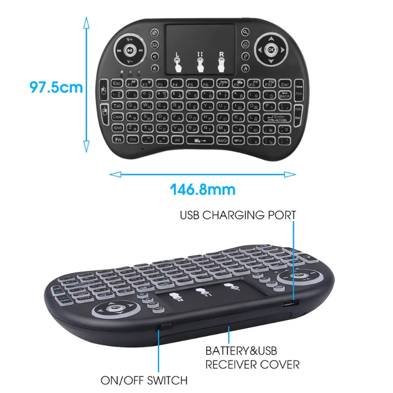 Mini teclado controle usb touchpad smart tv box pc ps3 atualizado - Happen