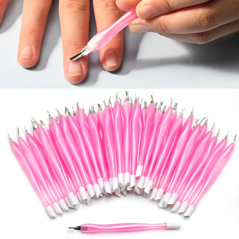 100Pcs-Pink-Nails-Supplies-For-Professionals-Cuticle-Pusher-Remover ...
