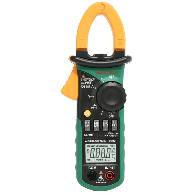 MASTECH-MS2108-Multimeter-AC-DC-Clamp-Meter-T-RMS-Digital-Auto-Range ...