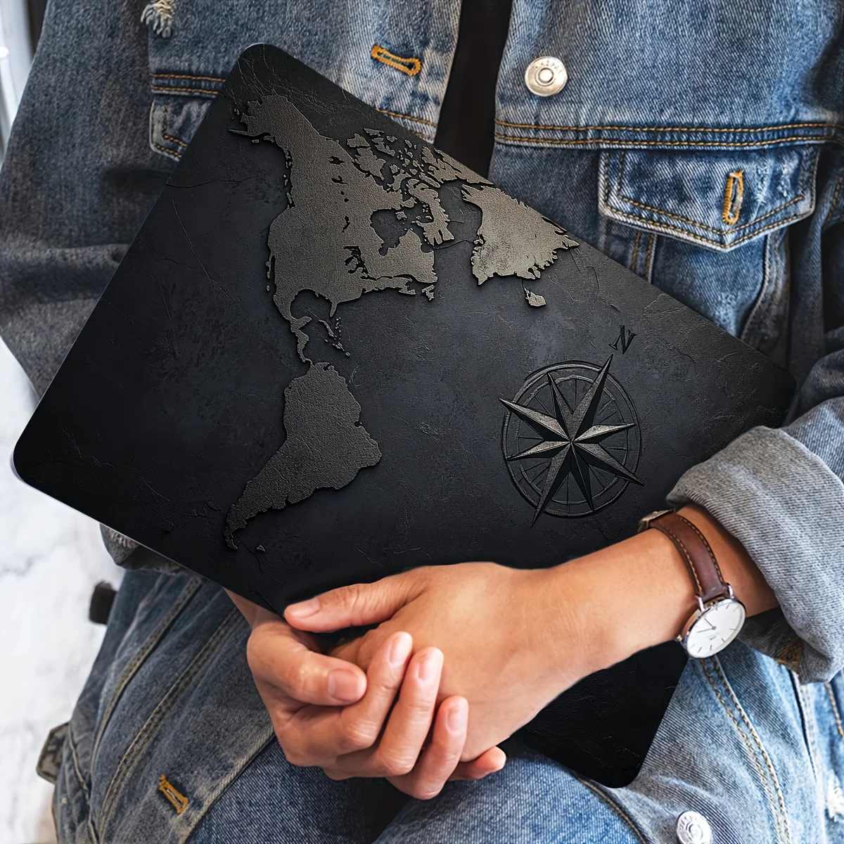 2 Pack Patterned Laptop Map Compass Art Decal Case, Universal Netbook ...