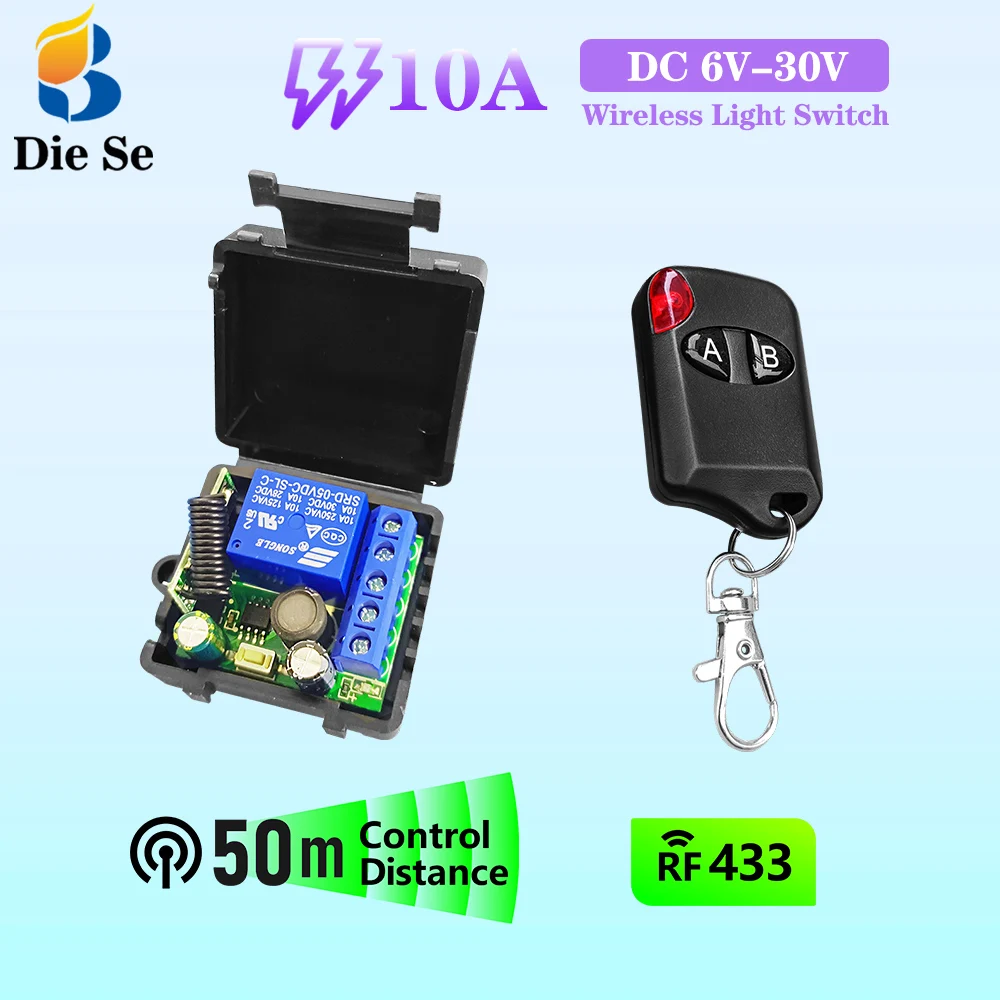 433MHz-DC-6V-12V-24V-1CH-Reciver-Relay-Module-Wireless-Remote-Control ...