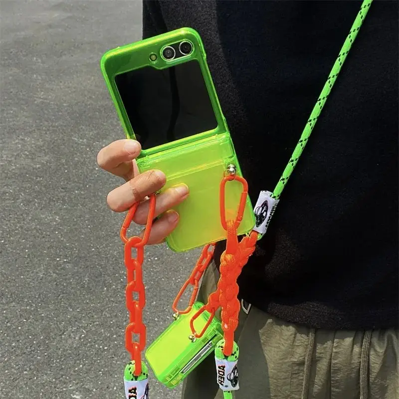 Fashion-Fluorescent-Green-Crossbody-Lanyard-Phone-Cases-For-Samsung ...