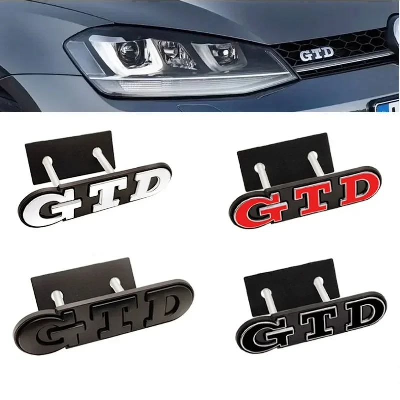 3D Metal Front Grille GTD Logo Emblem Rear Trunk Badge Stickers For ...