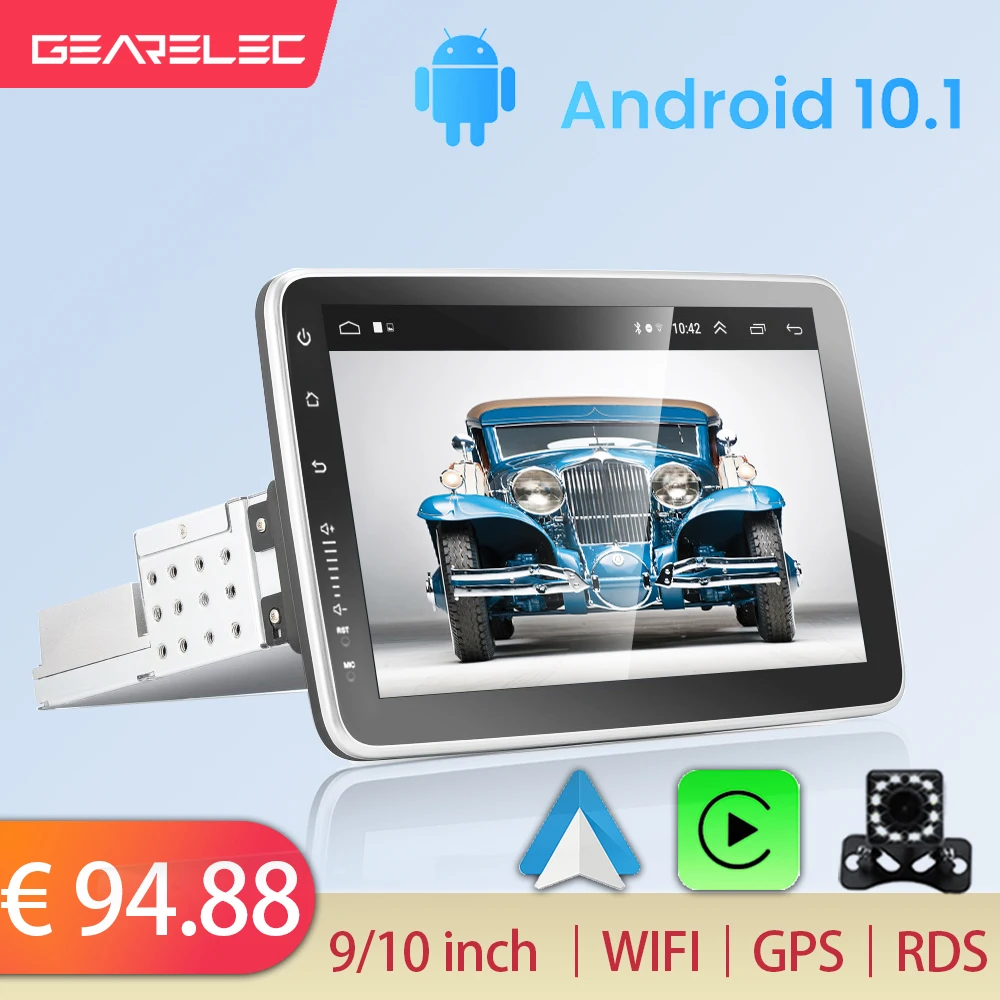 Universal 9/ 10 polegada 1 din rádio do carro multimídia player 360 rotatable sem fio carplay ...