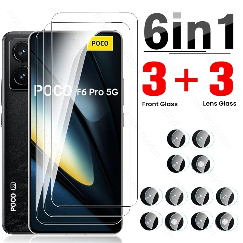 For Xiaomi Poco F6 Pro 5G Case 6 In 1 Tempered Glass Camera Protect ...