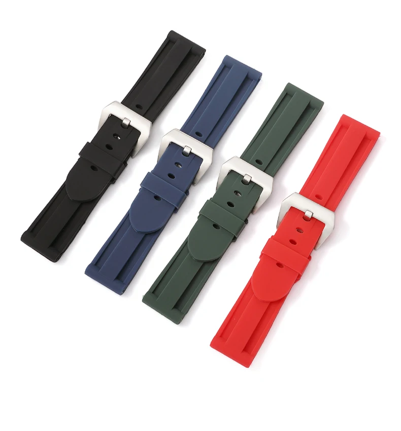 22mm-24mm-26mm-Black-Blue-Red-Orange-White-Army-Green-Watch-Band ...