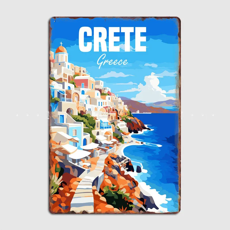 Travel-to-Crete-Greece-Scenic-Spot-Vintage-Poster-Metal-Sign-Automobile ...