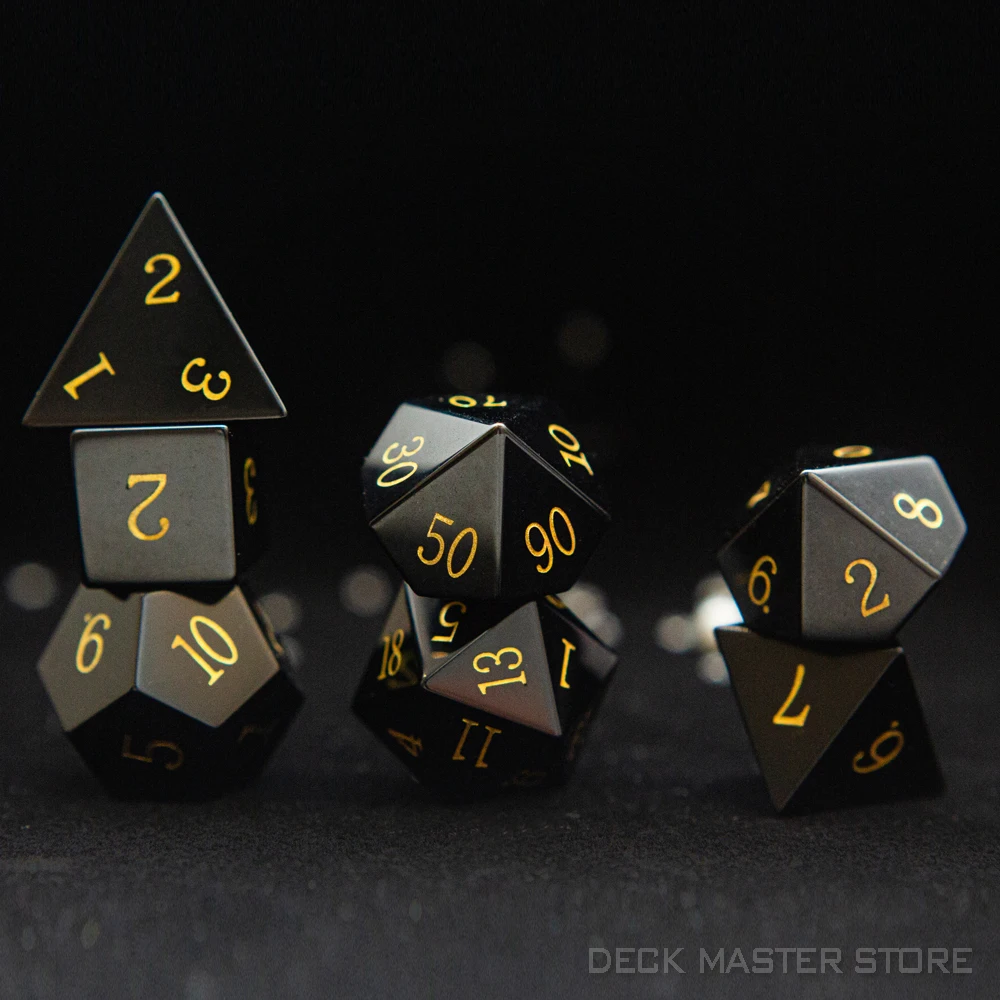 Black Obsidian Dice Polyhedral Gemstone Various Shapes Digital D20 DnD ...