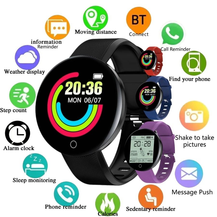 Smartwatch-Calorie-Message-Remind-Fitness-Tracker-Heart-Sport-Modes ...