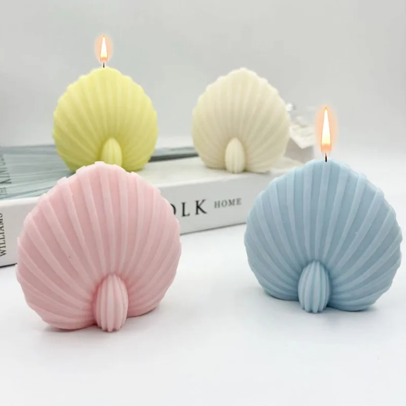 3D-Seashell-Candle-Silicone-Mold-DIY-Fan-shaped-Striped-Shell-Soap ...