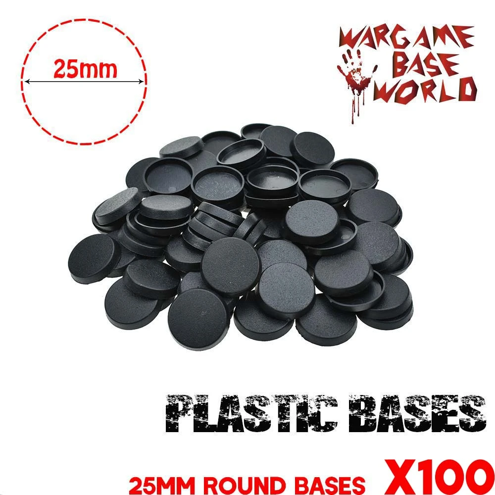 100pcs 25mm Round Plastic Bases for Gaming Miniatures and Table Games ...