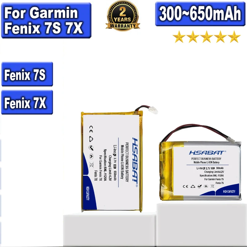 HSABAT-Sports-Watch-300mAh-650mAh-Battery-for-Garmin-Fenix-7S-7X ...