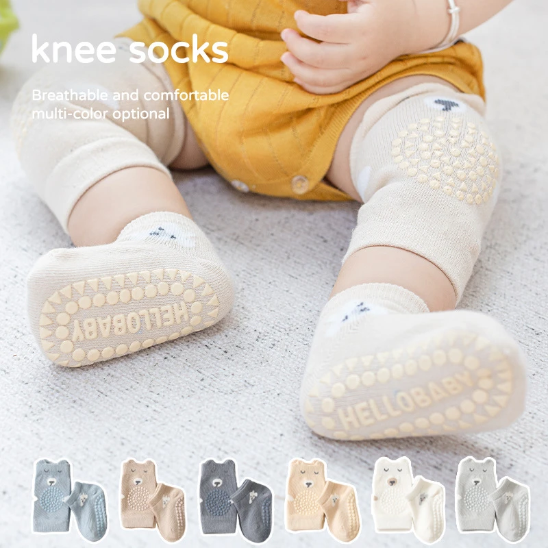 Baby Knee Pads Sock Set Anti Slip Socks infantil Kneecap Kid Crawling ...
