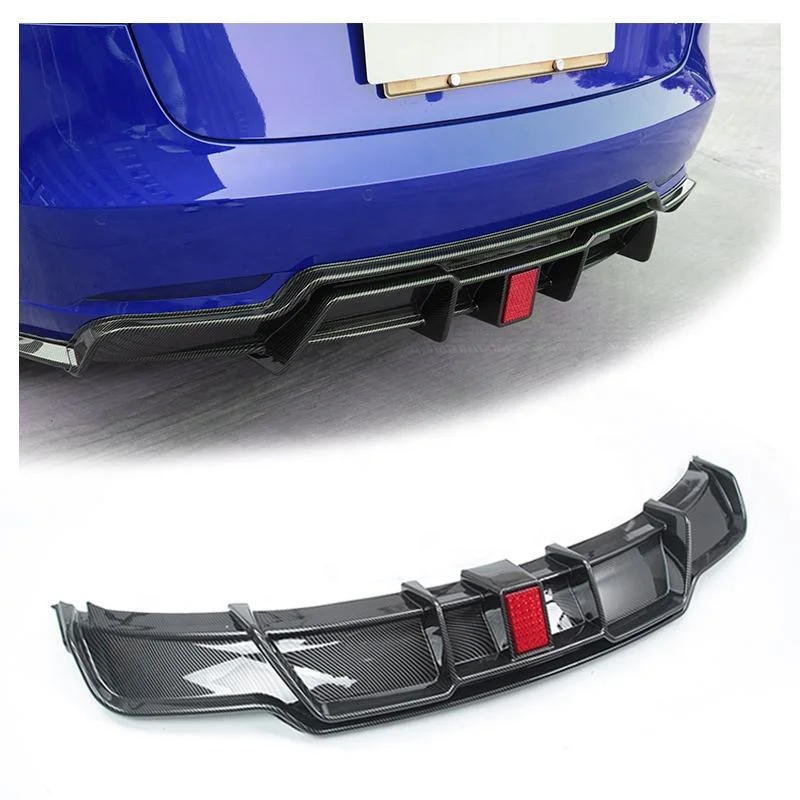 Carbon Fiber Style Car Rear Bumper Diffuser Posterior Lip Rear Spoiler ...
