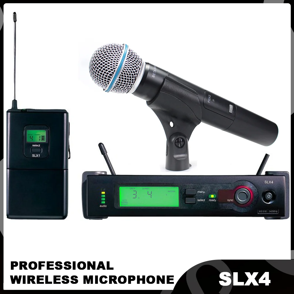 SLX4 UHF SLX SLX24 BETA58 with Headworn Lavalier mic 1 Channel wireless ...