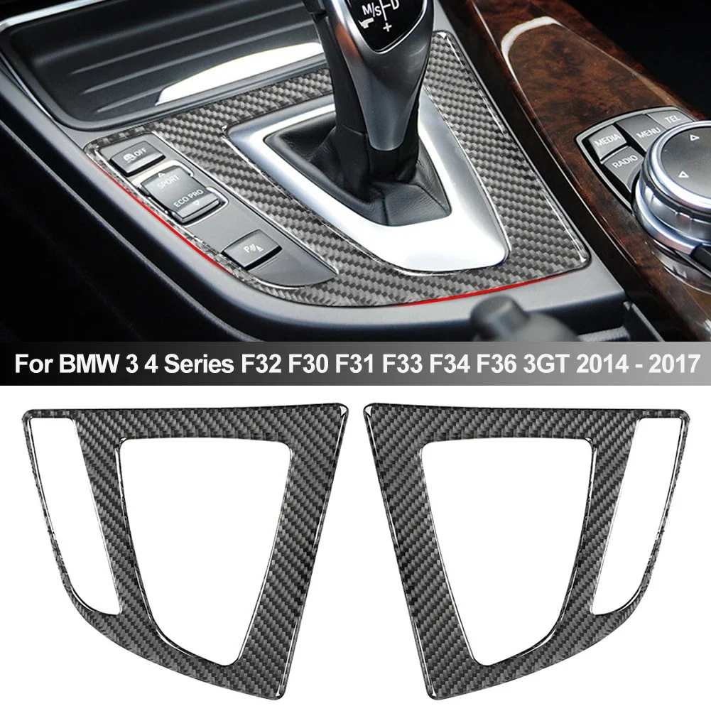Carbon-Fiber-Interior-Gear-Shift-Panel-Cover-Decal-ABS-Trim-For-BMW-3-4 ...