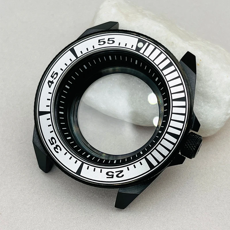 Mod 45mm PVD Black Samurai King Series Watch Cases Alloy Bezel Insert ...