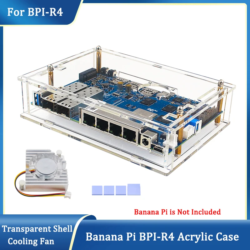 Banana-Pi-BPI-R4-Acrylic-Case-Transparent-Shell-Optional-Cooling-Fan ...