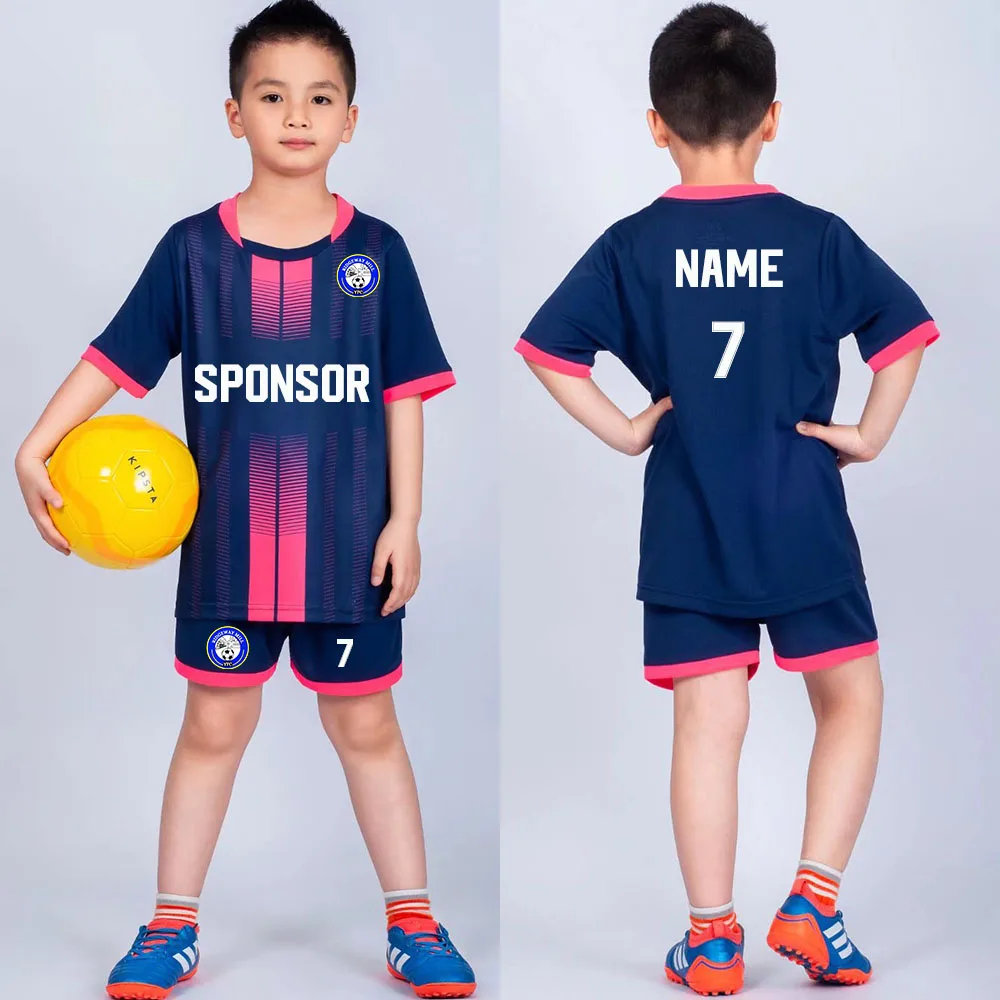 Children Soccer Uniform Sets Custom Dry Fit 2 Piece Boys Girls Short ...