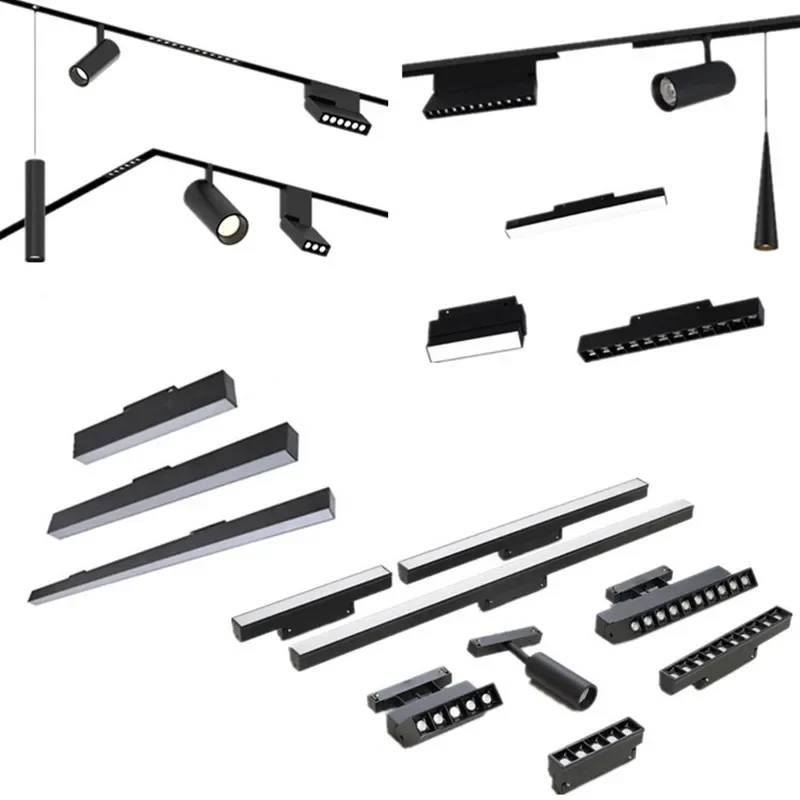Magnetic-suction-track-light-48V-none-main-light-LED-line-light-grille ...