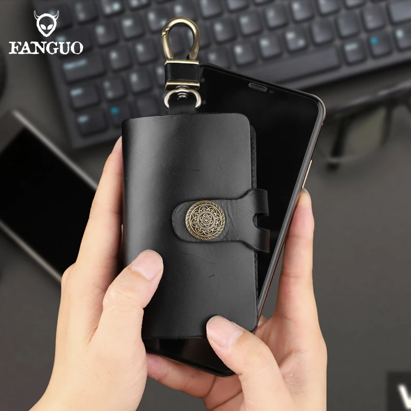 2022-Men-s-Key-Wallet-Handmade-Genuine-Leather-Car-Smart-Key-Holder-Bag ...