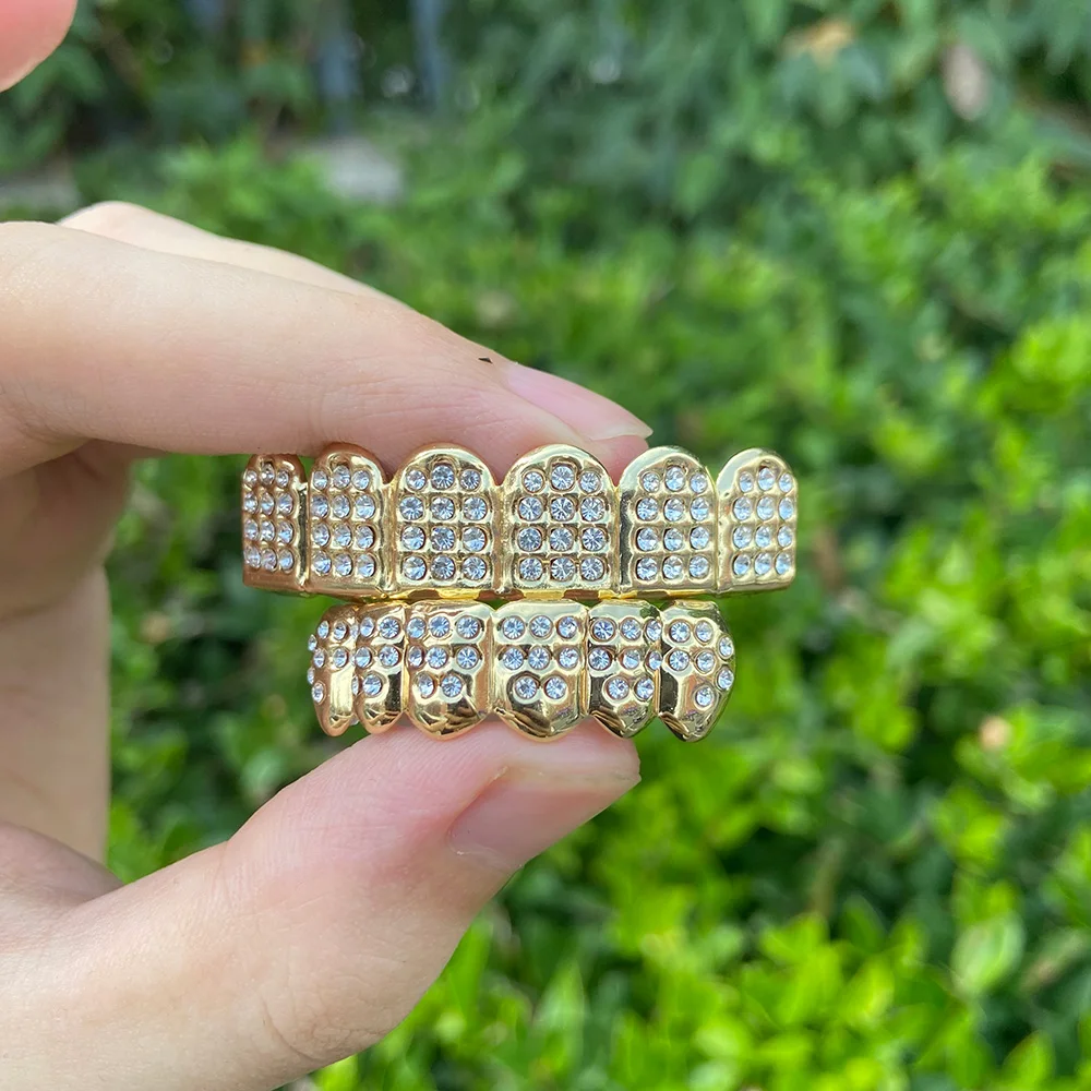 RACHELZ-Hip-Hop-Teeth-Grillz-Real-Fashion-Gold-Plated-Tooth-Caps-Shiny ...