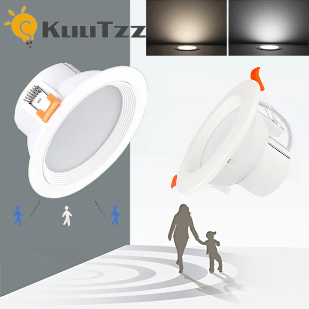 AC85-265V-LED-Downlight-PIR-Motion-Sensor-5W-7W-Recessed-LED-Ceiling ...