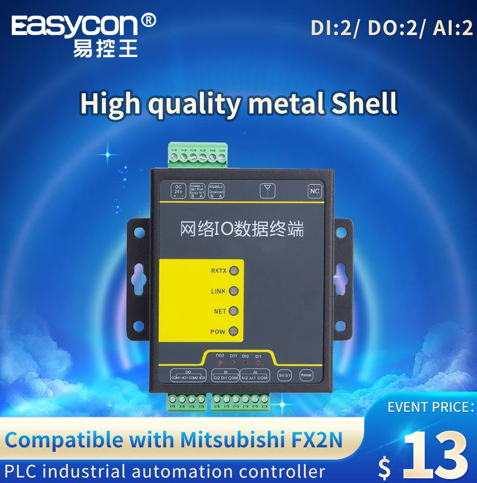 Easycon IO PLC With 2 DI/2 DO/ 2AI PLC Controller Work With Servo Motor ...