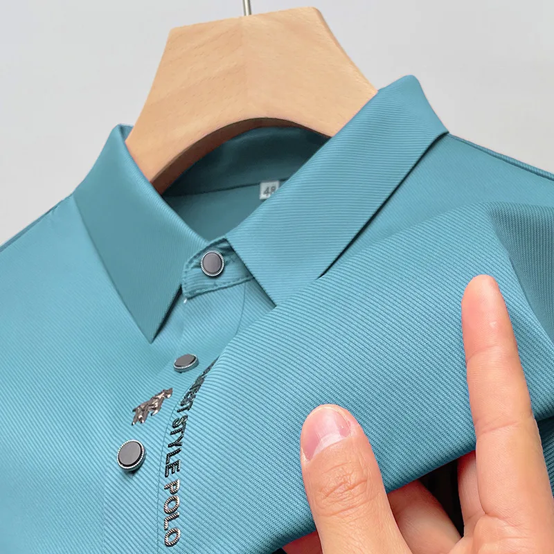 Brand-high-end-ice-silk-short-sleeved-men-s-POLO-shirt-2024summer ...